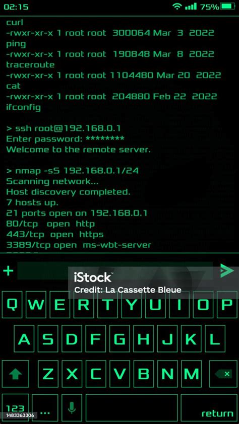 Green Code Window On Phone Screen With Keyboard Vector Hacker Gui Concept Stock Illustration