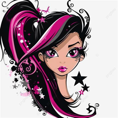 분홍색과 검은색 머리 추상 이미지를 가진 만화 스타 만화 별 분홍색 Png 일러스트 및 이미지 에 대한 무료 다운로드 Pngtree