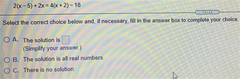 Solved Solve The Equation X X Select The Correct Chegg Com