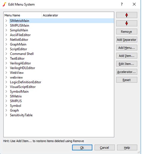 User Manual Editing The Menu System