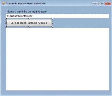 Vb Net Lendo Arquivos Delimitados Csv Usando Textfieldparser