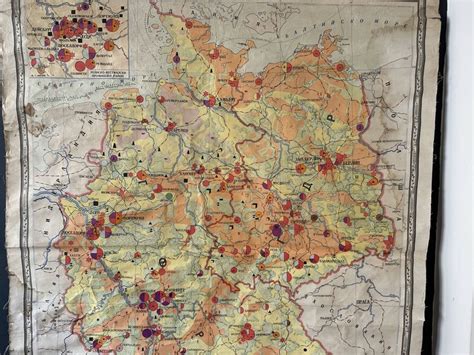 Cold War Map Of Ddr East Germany And West Germany Map 1963 Linen School Map Selency