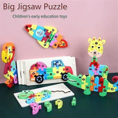 Ready Stock Wooden Puzzle D Belajar Warna Nombor Dan Kemahiran
