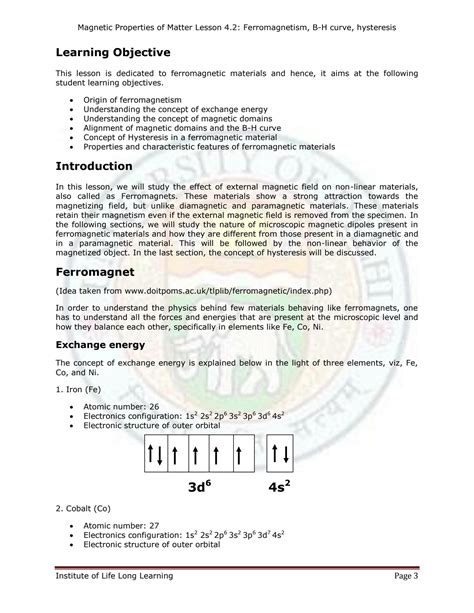 Solution 12 Magnetic Properties Of Matter Lesson 4 2 Ferromagnetism B H Curve Hysteresis