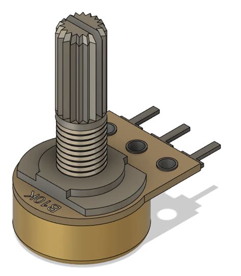 Potentiometer B10k 3d Cad Model Library Grabcad