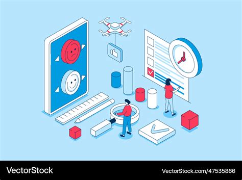 Survey Concept In 3d Isometric Design People Vector Image