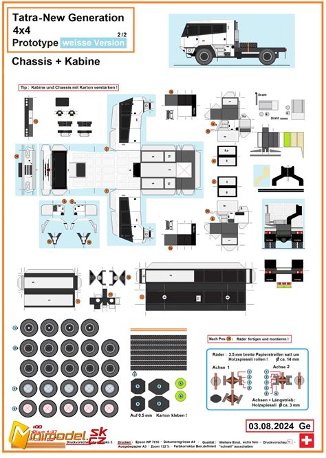 Tatra Force 4x4 Weiss Chassis Kabine Minimodel Web