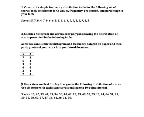 solved 1 construct a simple frequency distribution table