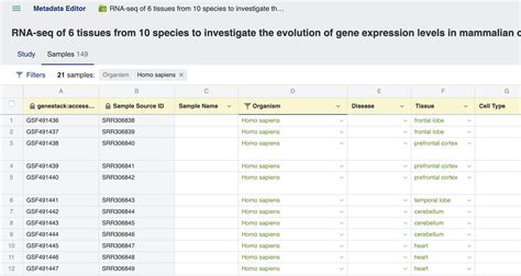 Metadata Editor — Genestack User Tutorials 10 Documentation