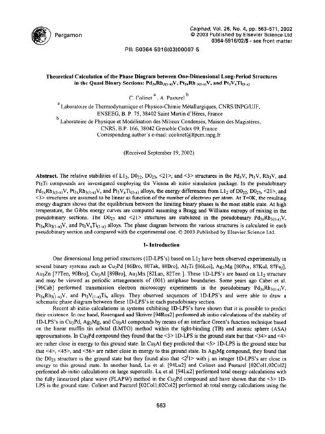 Pdf Phase Diagram Calculations Contribution Of Ab Initio And Cluster Variation Methods