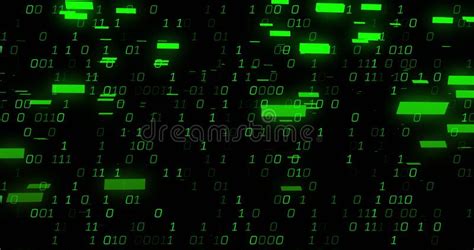 Image Of Green Binary Coding Data Processing Over Black Background Stock Illustration