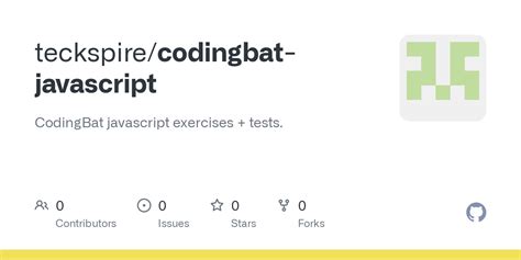 Github Teckspirecodingbat Javascript Codingbat Javascript Exercises Tests