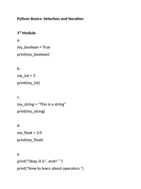 Python Basics Selection And Iteration Pdf