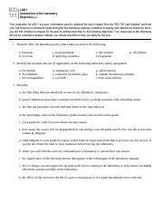 101 Lab 1 Quiz Objectives Pdf BIO 101 LAB 1 Introduction To The Laboratory Objectives Sp19