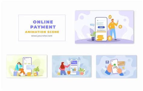 Digital Payment Methods Flat Character Animation Scene After Effects Templates