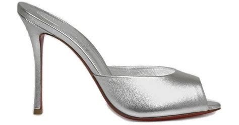 Christian Louboutin Me Dolly Open Toe Heel Sandals In Metallic Lyst