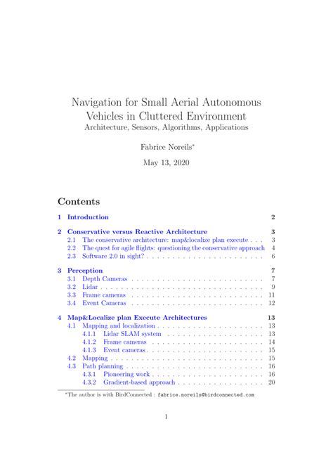 Pdf Navigation For Small Aerial Autonomous Vehicles In Cluttered Environment Architecture