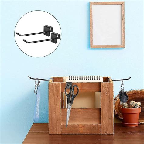 48 Pcs Gridwall Hooks 4 Inch Black Metal Panel Hook Hanger Square Tube Hooks Coat Hook Hooks