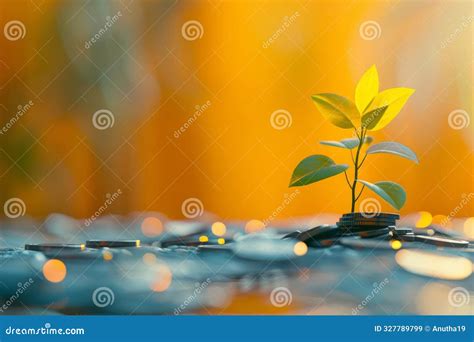 Success And Prosperity Symbol With Plant And Money Stock Illustration