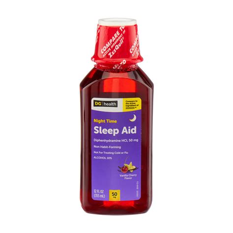 Buy Dg Health Night Time Sleep Aid Vanilla Cherry Flavor 12 Fl Oz