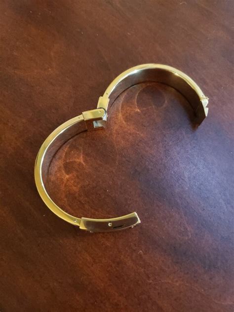 Mk Designer Gold Simulated Tortoise Hinged Bangle Bra Gem Mk Designer Gold Simulated Tortoise Hinged Bangle Bra Gem