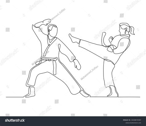 Continuous Single Line Sketch Drawing Young Stock Vector Royalty Free