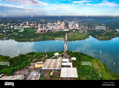Aerial View Of The Paraguayan City Of Ciudad Del Este And Friendship