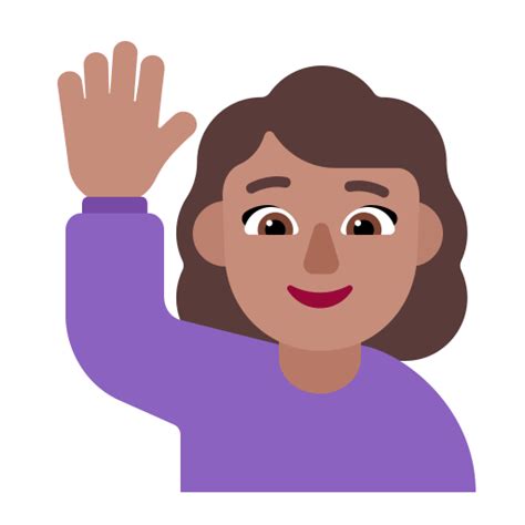 Woman Raising Hand Flat Medium Icon Fluentui Emoji Flat Iconpack