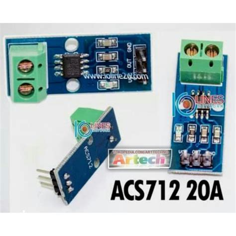 Jual ACS712 20 AC DC Sensor Arus ACS712 20A Hall Current Sensor Module Shopee Indonesia