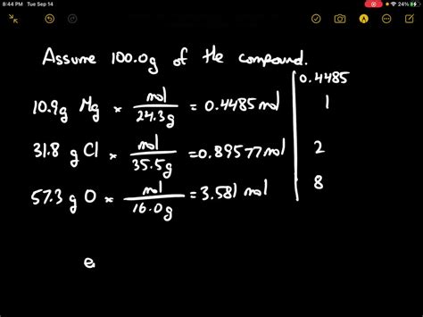 Solvedan Ionic Compound Has The Following Composition By Mass Mg