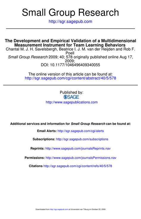 Pdf The Development And Empirical Validation Of A Multidimensional Measurement Instrument For