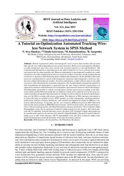 Pdf A Tutorial On Optimization Automated Tracking Wireless Network System In Spss Method