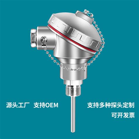 易驰精准热电偶pt100温度传感器k型铠装铂热电阻探头一体化变送器虎窝淘