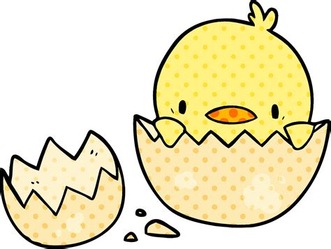 Cute Cartoon Chick Hatching From Egg 12400706 Vector Art At Vecteezy