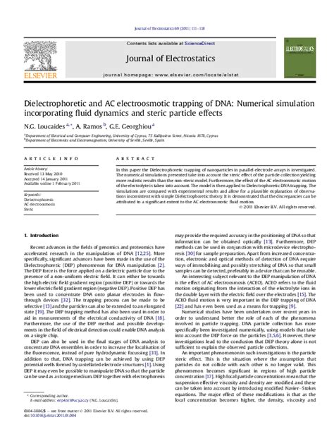 Pdf Dielectrophoretic And Ac Electroosmotic Trapping Of Dna Numerical Simulation