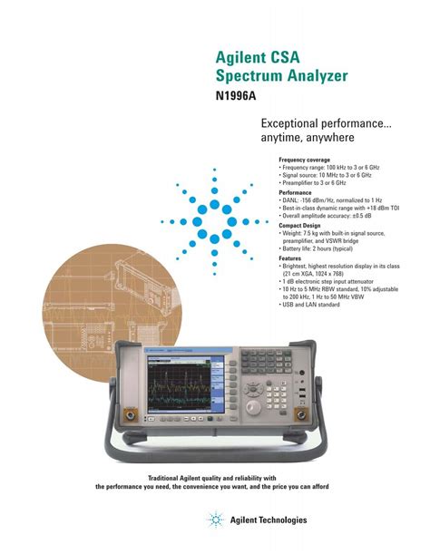 Agilent CSA Spectrum Analyzer H TEST A S