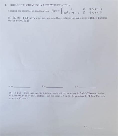 solved 1 rolle s theorem for a piecewise function consider