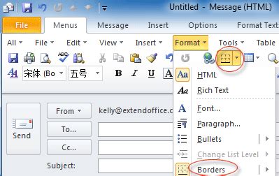Where Is Border In Microsoft Office And
