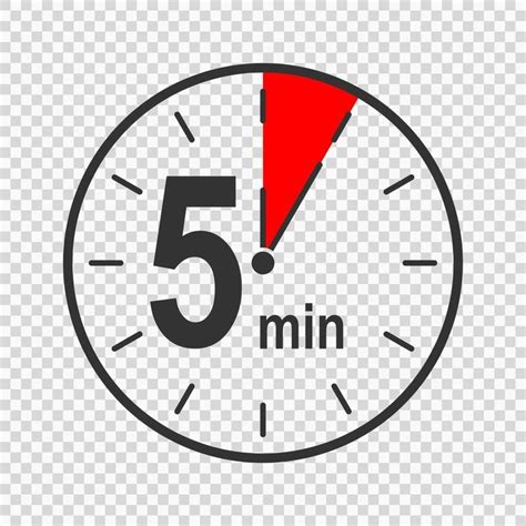 Clock Icon With 5 Minute Time Interval Countdown Timer Or Stopwatch Symbol Infographic Element