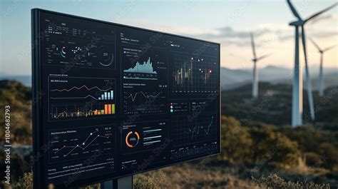Real Time Metrics And Graphs On A Wind Turbine Data Analytics Dashboard Designed To Assess