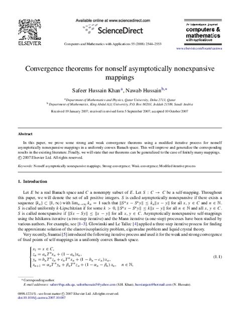 Pdf Convergence Theorems For Nonself Asymptotically Nonexpansive Mappings