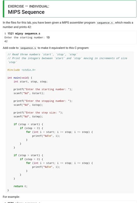 Solved R Example1521 Mipsy Sequences Enter The Starting