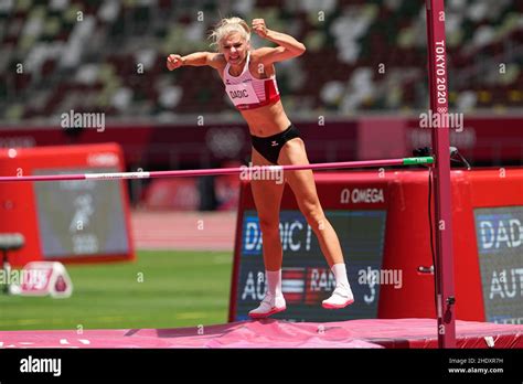 Ivona Dadic Participating In The High Jump Of The Heptathlon At The Tokyo 2020 Olympic Games