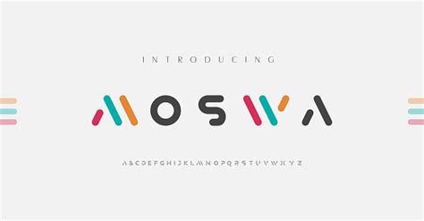 최소한의 현대 알파벳 글꼴 타이포그래피 미니멀한 도시 디지털 패션 미래 크리에이티브 로고 글꼴 벡터 일러스트레이션 로고에 대한 스톡 벡터 아트 및 기타 이미지 Istock