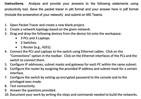 Solved Open Packet Tracer And Create A New Blank