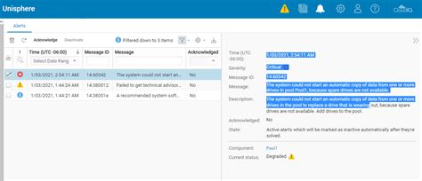 Dell Unity The System Could Not Start An Automatic Copy Of Data From One Or More Drives Dell