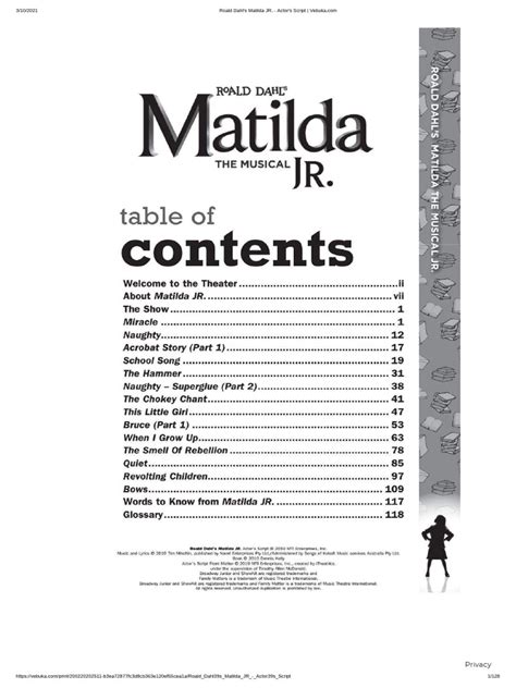 Roald Dahls Matilda Actors Script Compressed Pdf