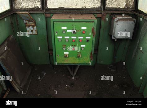 Control Panel With Red And Green Lamps And Buttons Stock Photo Alamy