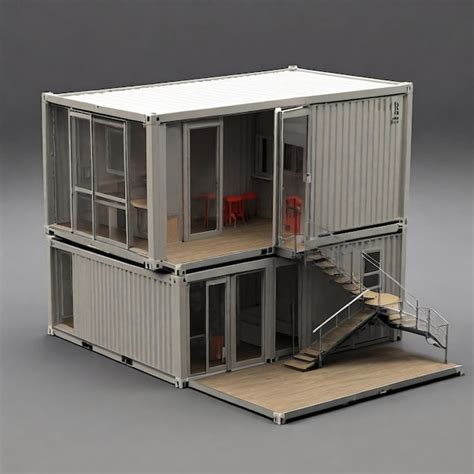 Modular Building 3 Container Premium Ai Generated Image