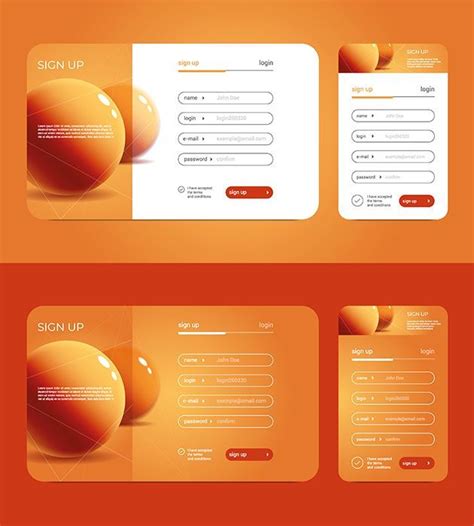 Yellow Colour Login Form Design Web Log In User Interface For Your
